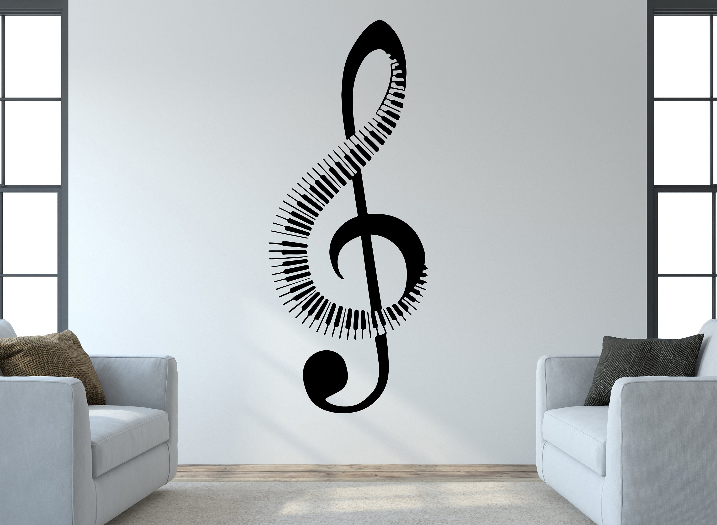 Music Wall Decal Music Notes Wall Sticker Music Wall Decor - Etsy