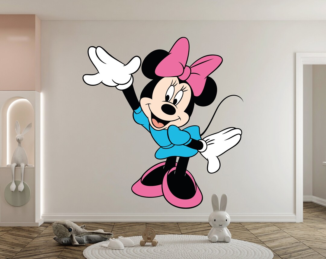 Minnie Mouse Wall Decal Cartoon Wall Decor for Kids Nursery ...