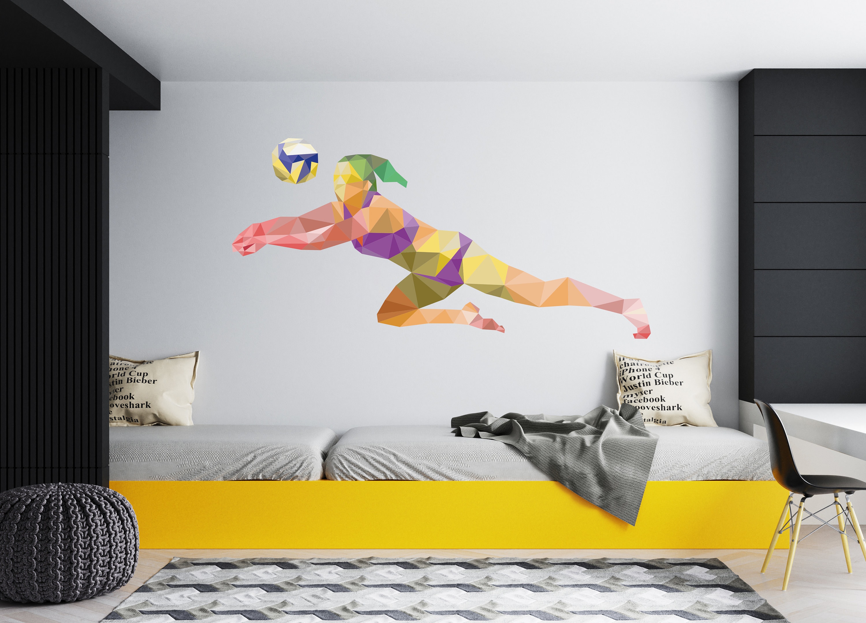 Volleyball Wall Decal/ Volleyball Decor/ Sports Wall Decal/ - Etsy