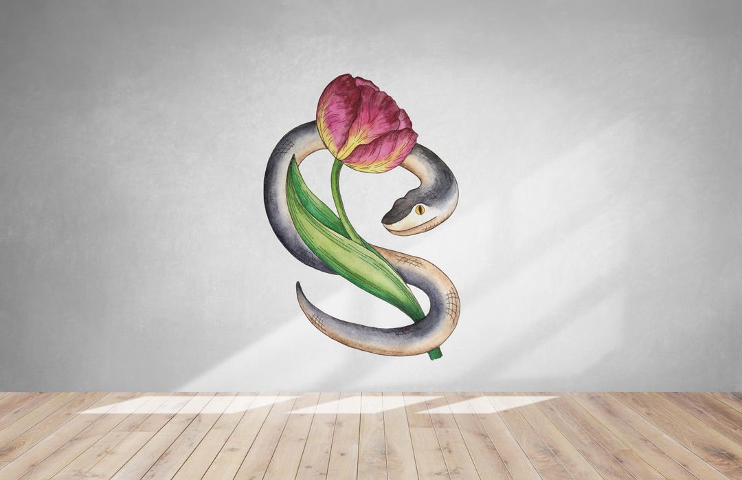 Snake Wall Decal/ Animal of the Year 2025 Green Snake/ Fantasy Wall ...
