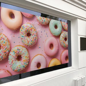 3D Donut Wall Mural/ 3D Donut Wallpaper/ Colorful Wall Mural/ Bakery ...