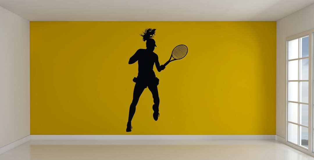 Badminton Player Wall Decal. Teenager Room Wall Decor. Sports Wall ...