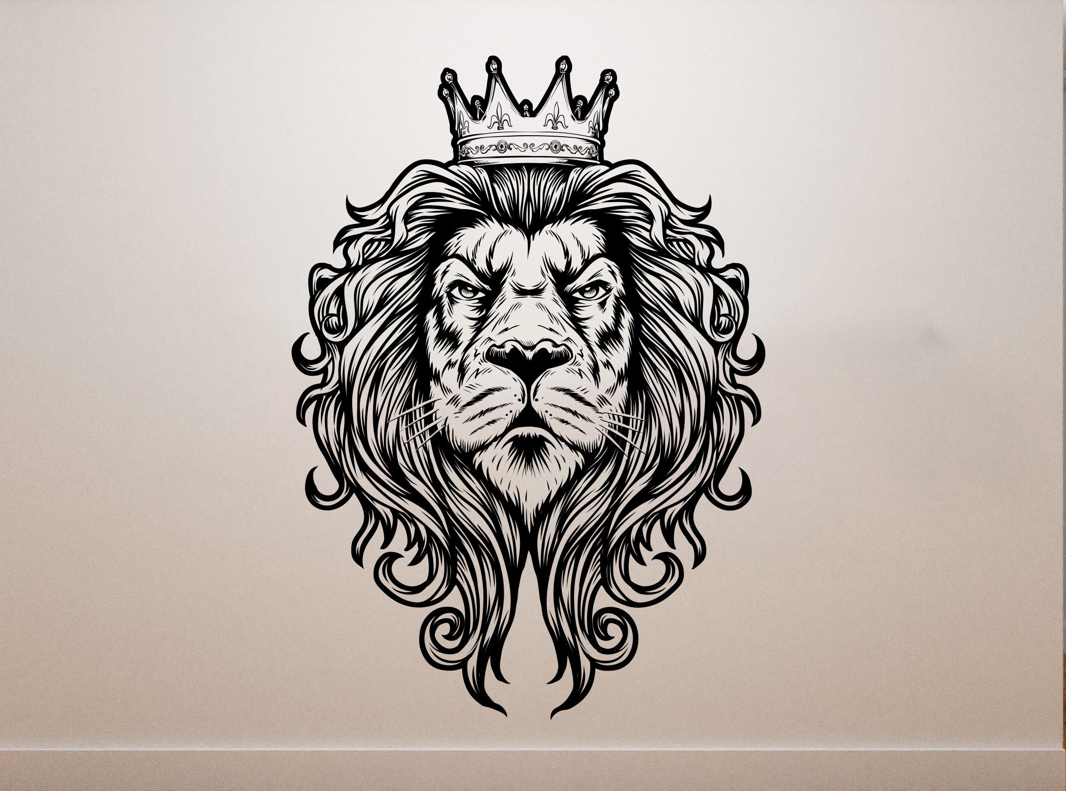 Lion Wall Decal/ Lion Wall Sticker/ Animal Wall Decal K632 - Etsy