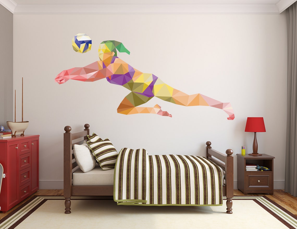 Volleyball Wall Decal/ Volleyball Decor/ Sports Wall Decal/ - Etsy