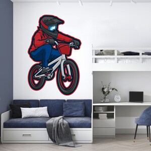 BMX Wall Decal/ BMX Wall Decor/ Mountain Bike Wall Decall/ Bicycle Wall ...