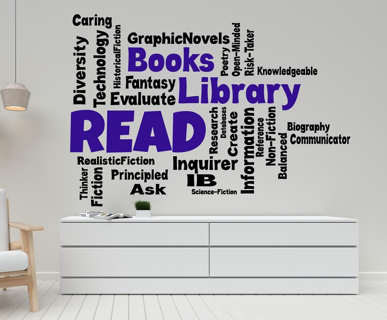 Library Wall Decal/ Classroom Wall Decal/ Reading Wall Decal/ - Etsy
