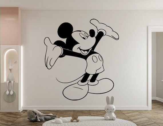 Mickey Mouse Wall Decal Cartoon Wall Decor for Kids Nursery | Etsy