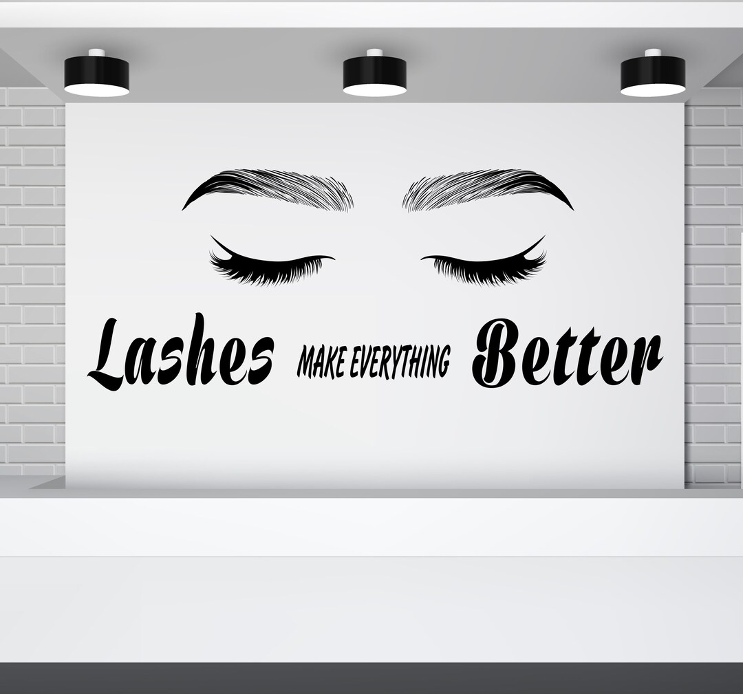 Eyelash Wall Decal for Beauty Salon Lashes Wall Sticker Eyelashes Wall ...
