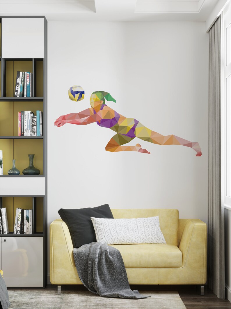 Volleyball Wall Decal/ Volleyball Decor/ Sports Wall Decal/ - Etsy