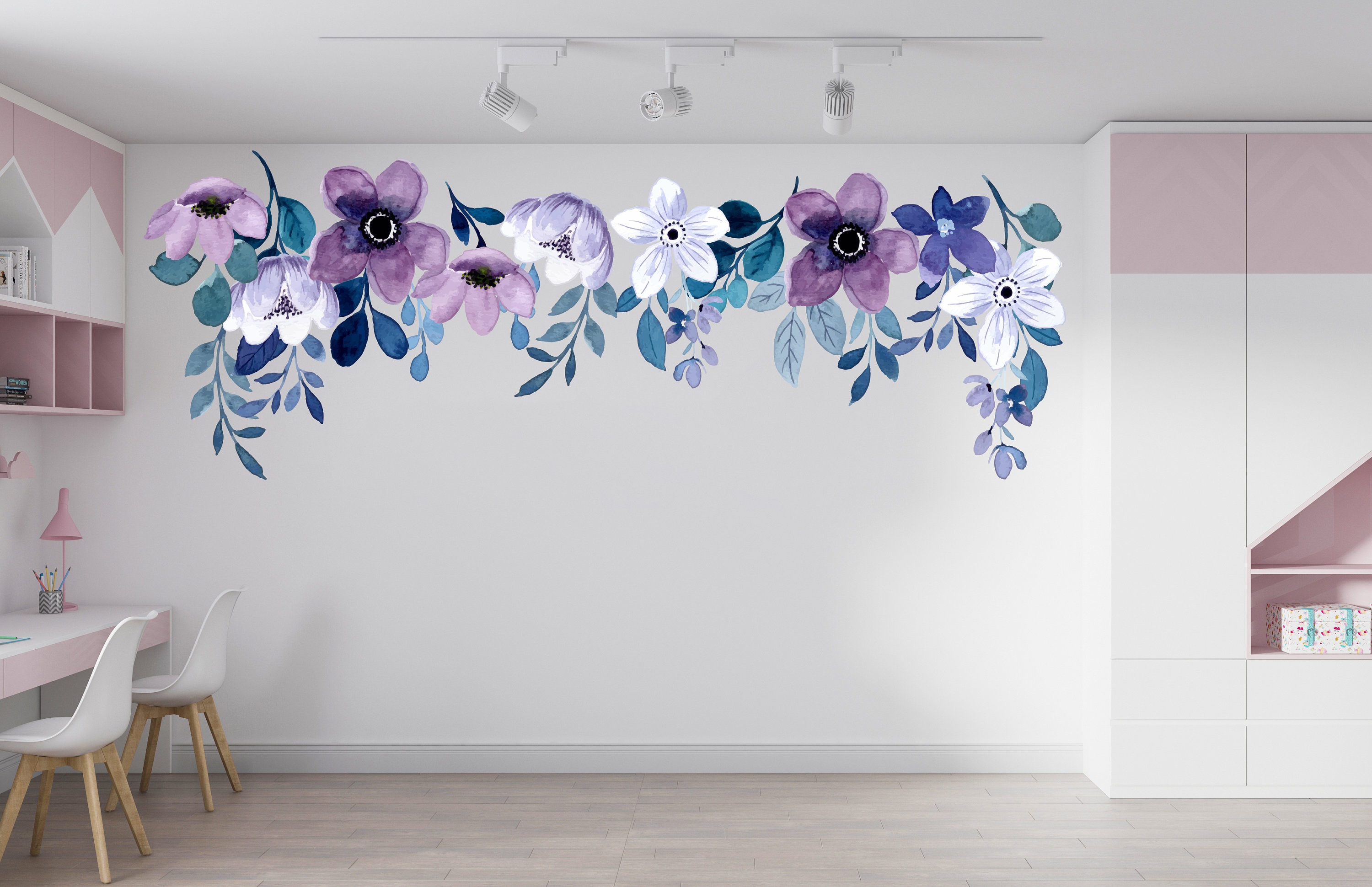 Flower Wall Decal/nursery Wall Decal/ Flowers Wall Decal/ - Etsy