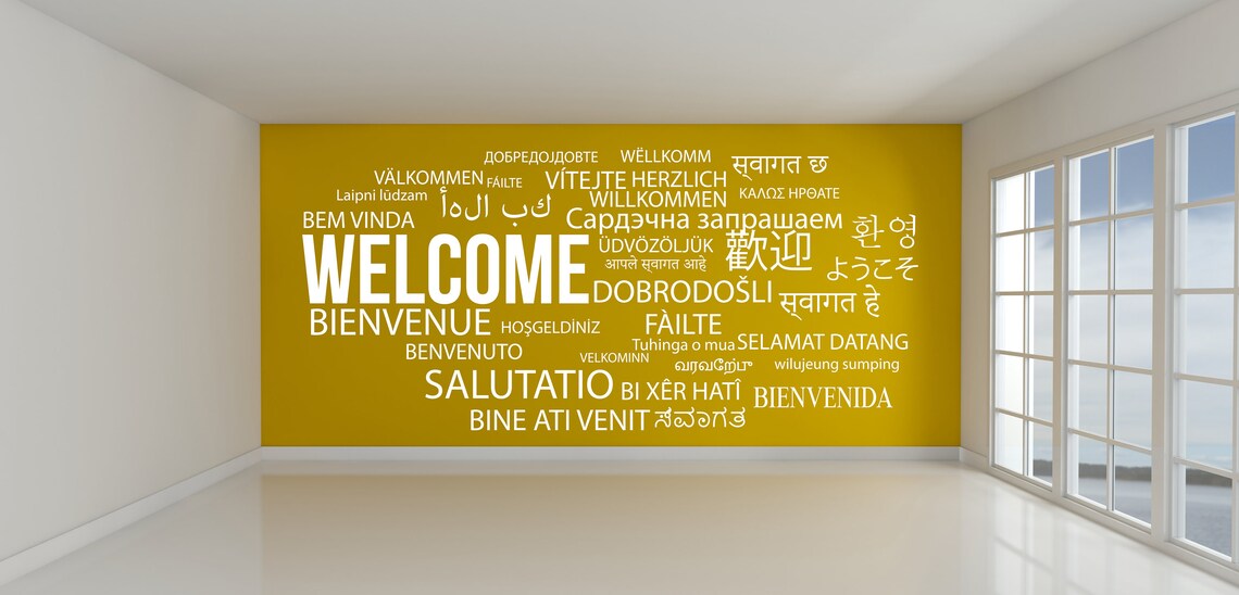 Welcome Wall Decal/ Hello and Welcome Wall Decal/welcome Door | Etsy