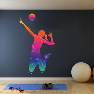 Volleyball Wall Decal/ Volleyball Décor/ Sports Wall Decal/ Girls Room ...