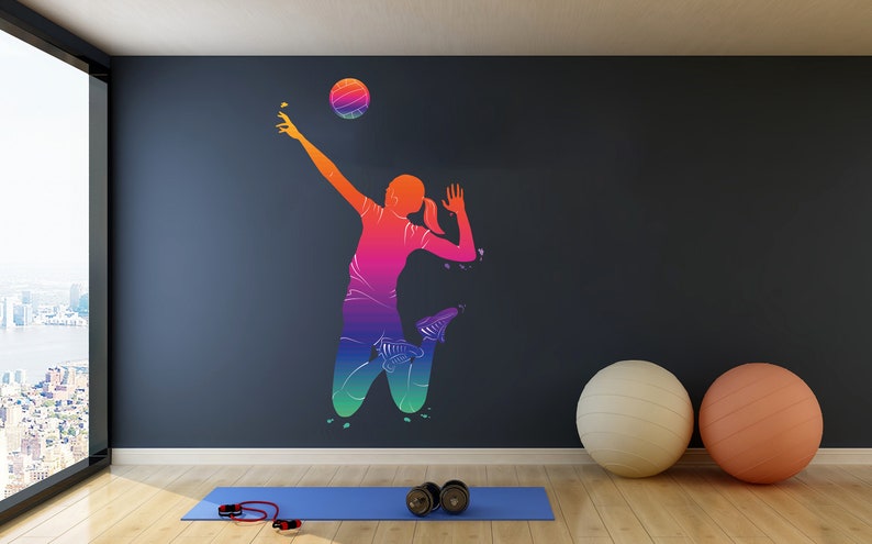 Volleyball Wall Decal/ Volleyball Décor/ Sports Wall Decal/ Girls Room ...