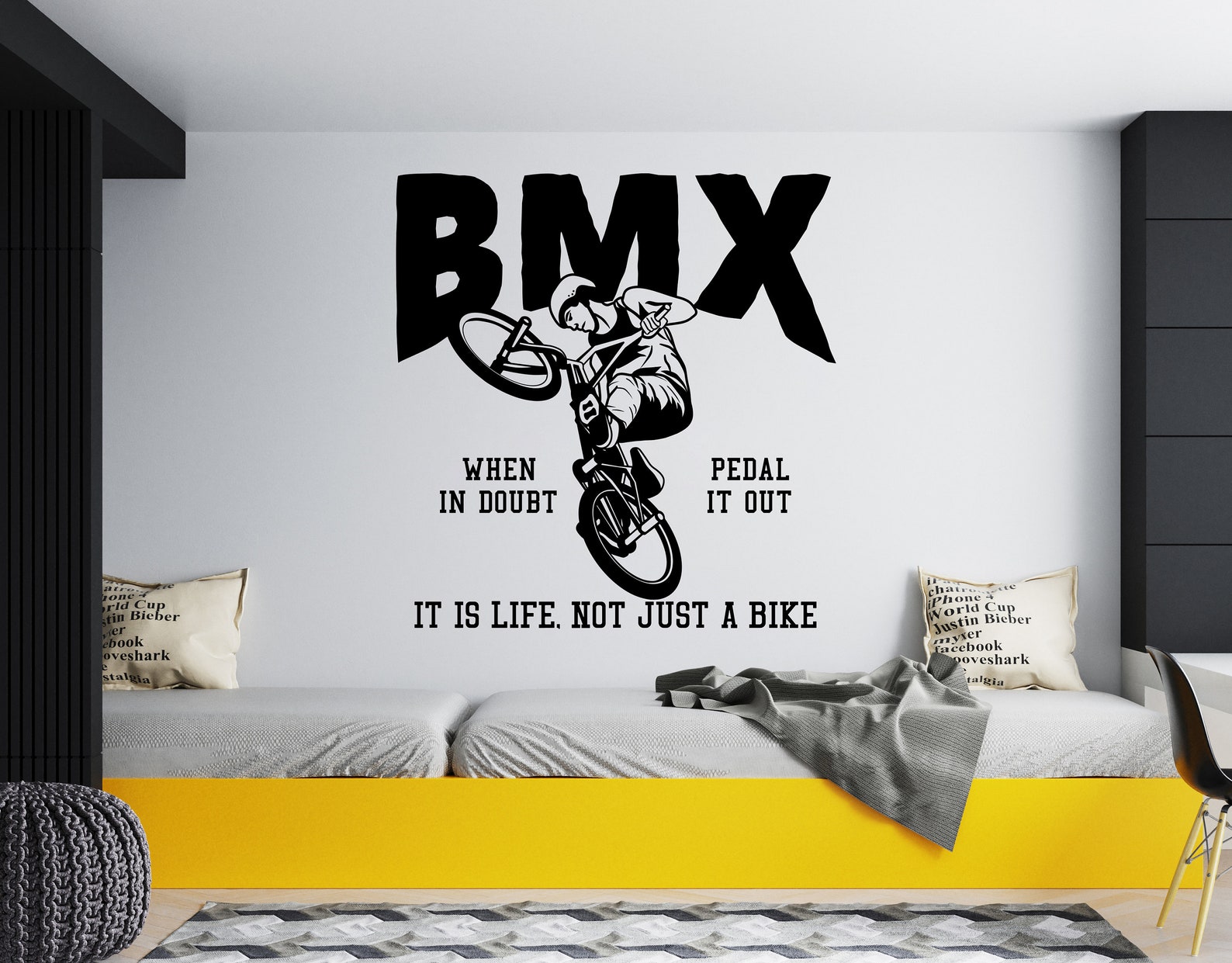 BMX Wall Decal/ BMX Wall Decor/ Bicycle Wall Decal/ Extreme - Etsy