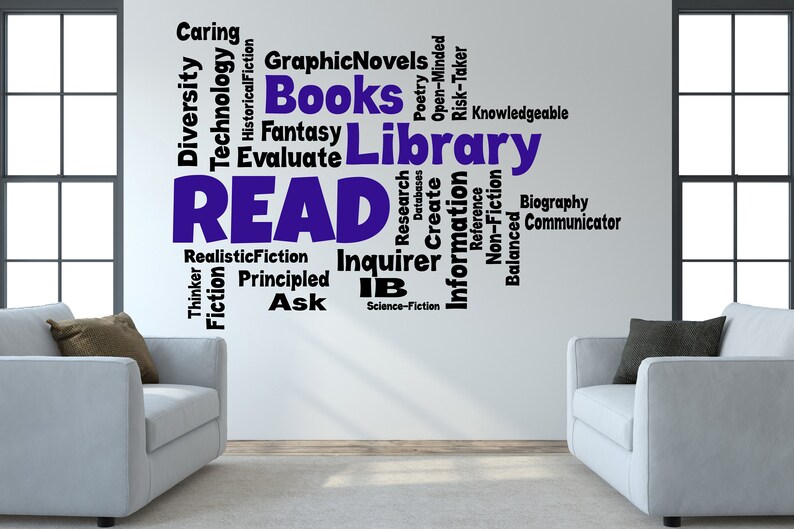 Library Wall Decal/ Classroom Wall Decal/ Reading Wall Decal/ - Etsy