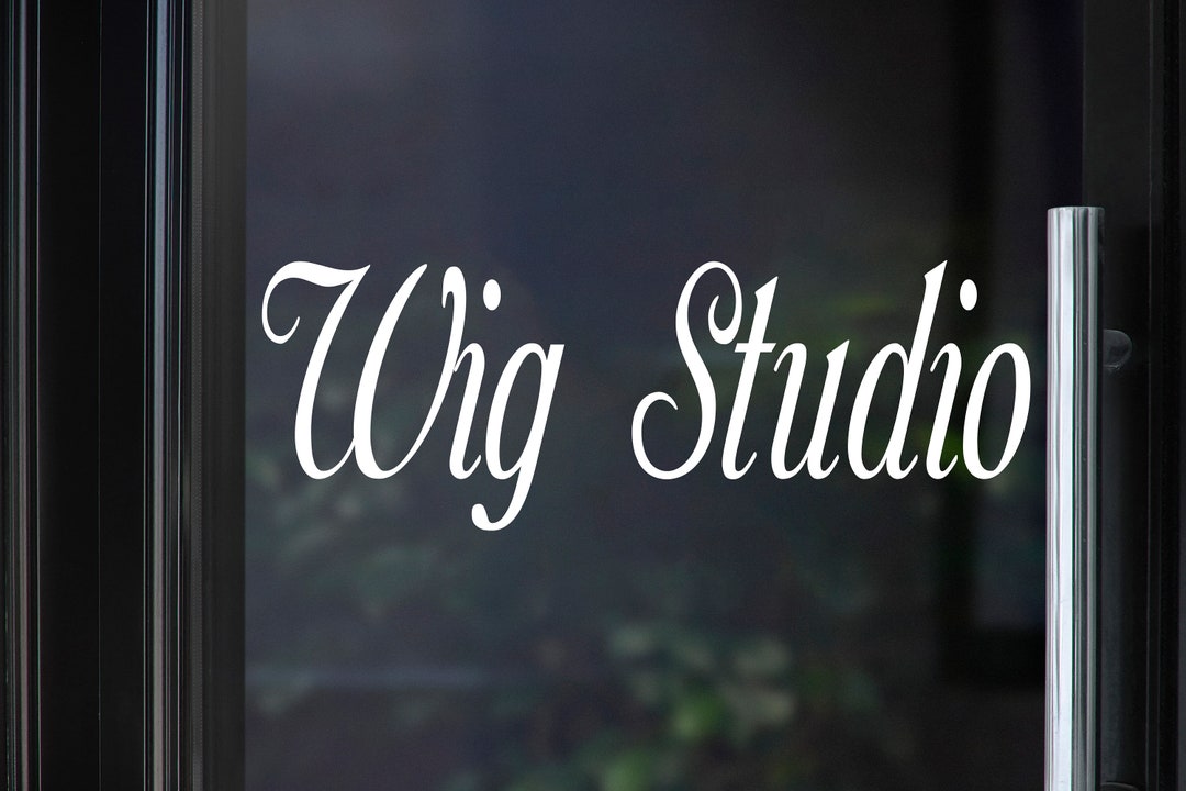 Wig Studio Wall Decal/ Custom Name Wall Decal/ Wig Store Decal/ Your ...