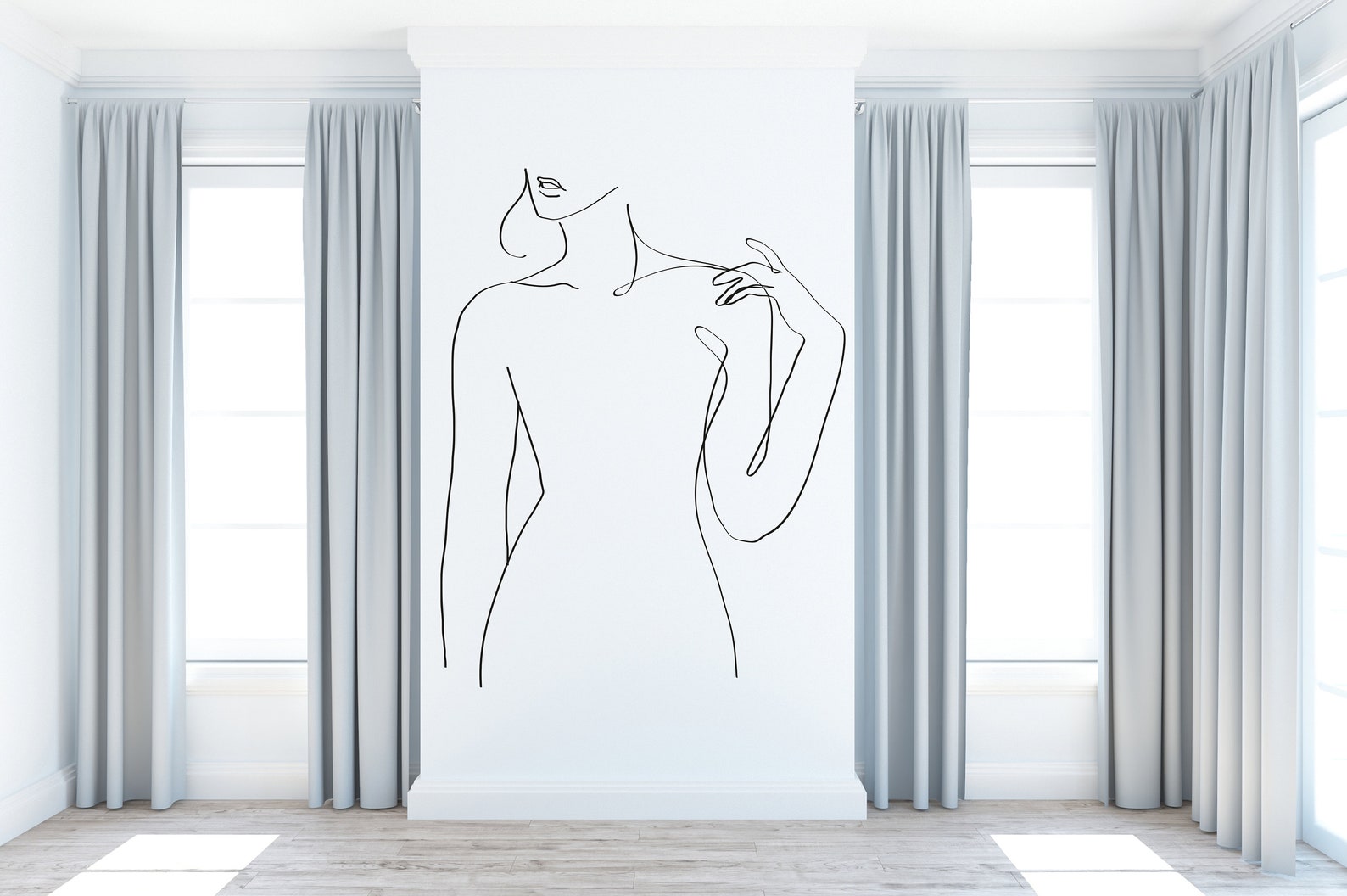Woman Wall Decal. Abstract Woman Wall Decal. Beautiful Woman - Etsy