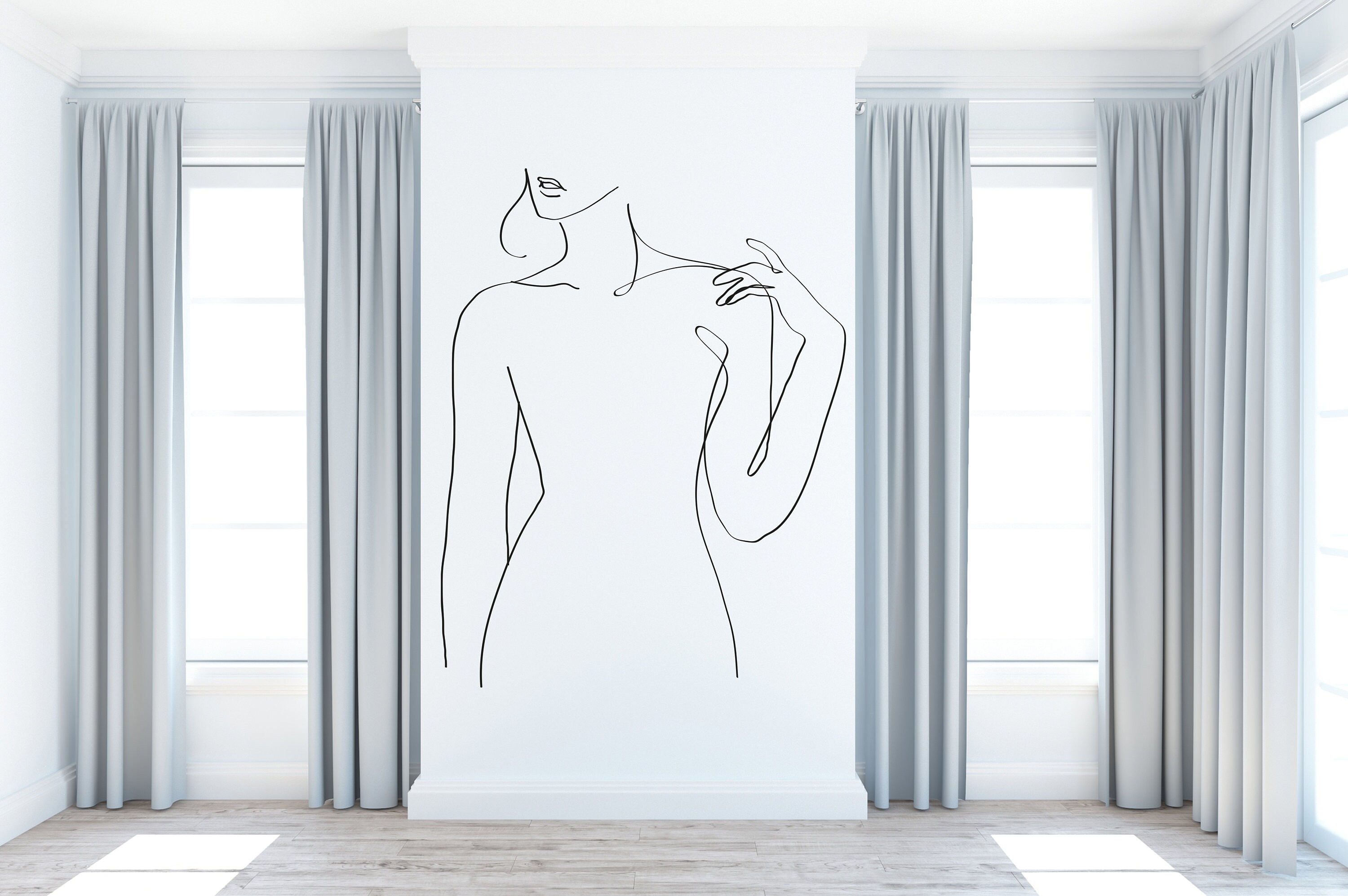 Woman Wall Decal. Abstract Woman Wall Decal. Beautiful Woman - Etsy
