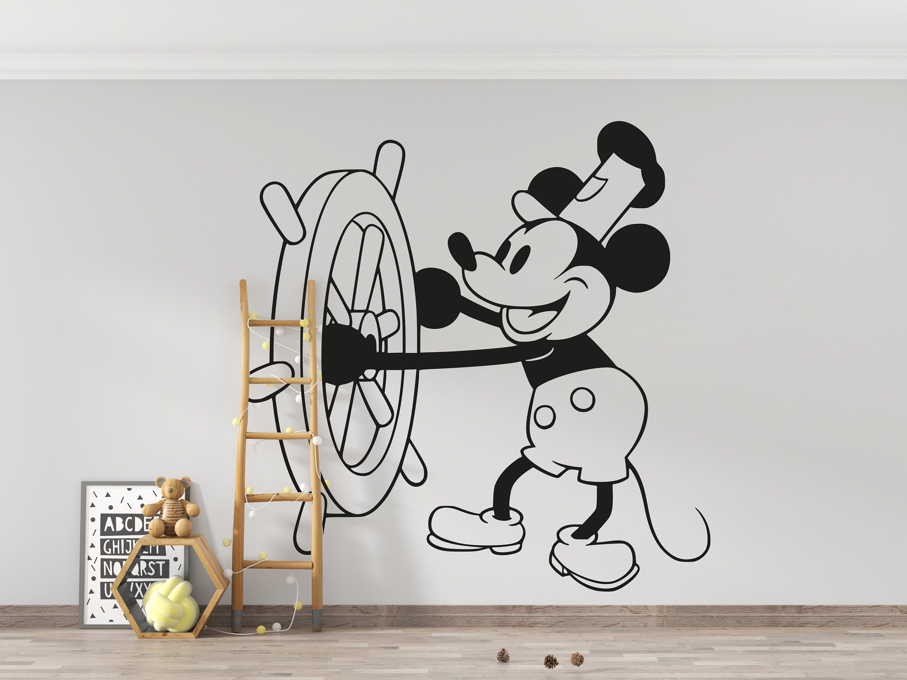 Mickey Mouse Wall Decal Cartoon Wall Decor for Kids Nursery | Etsy