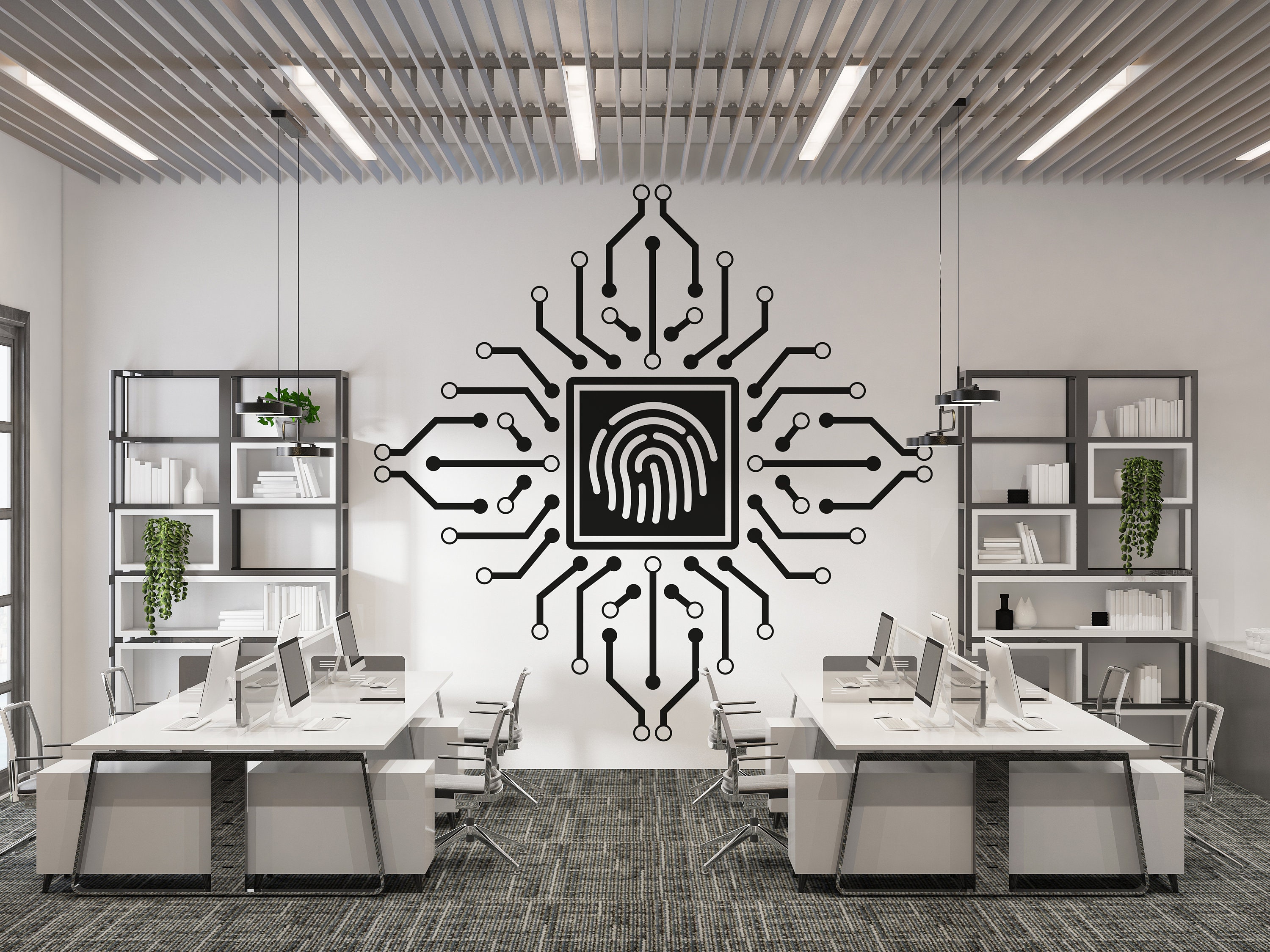 Circuit Board Wall Decal. Technology Wall Decal. Office Wall - Etsy