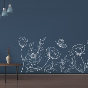 Flowers Wall Decal/ Flowers Wall Decal/ Flower Decals Wall | Etsy