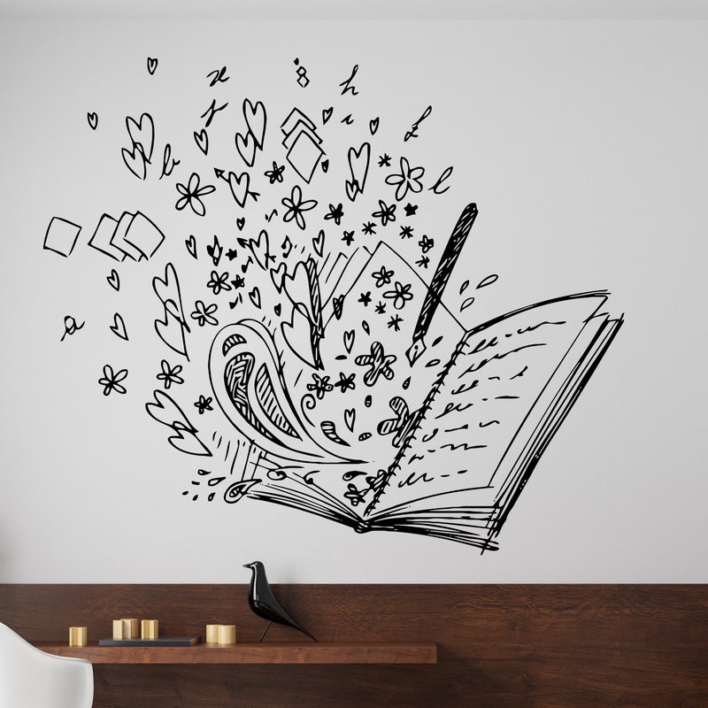 Book Wall Decal - Etsy