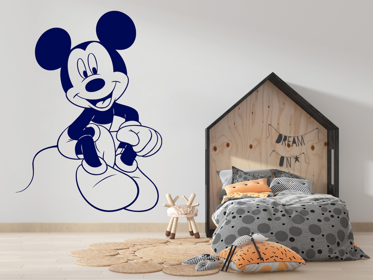 Mickey Mouse Wall Decal Cartoon Wall Decor for Kids Nursery (K215) - Etsy