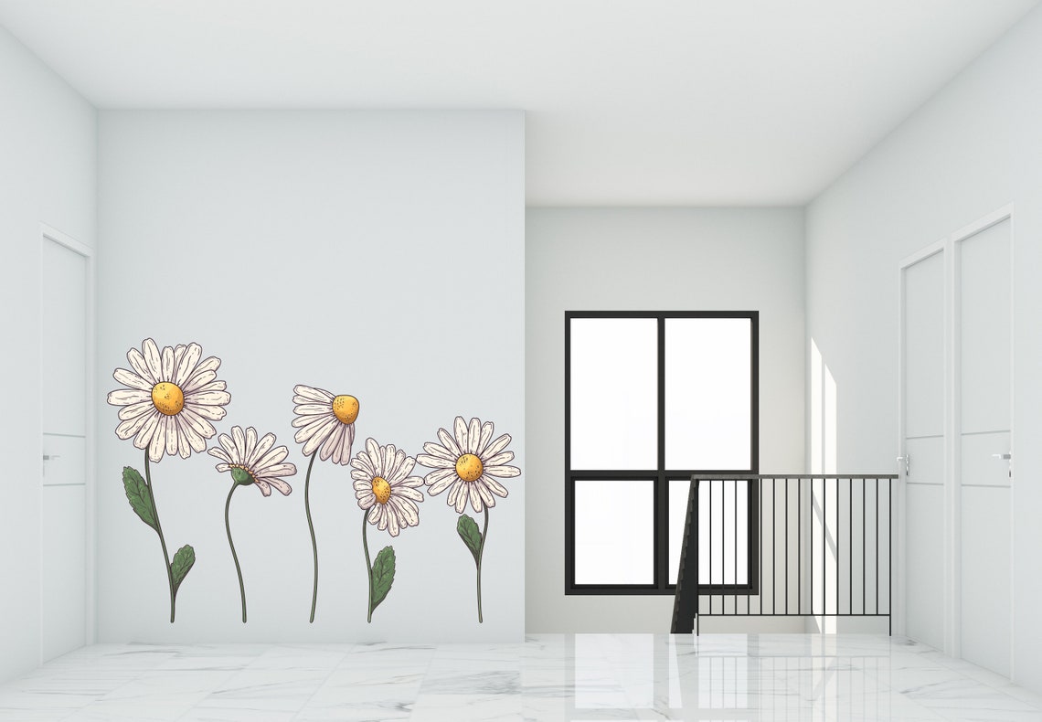 Flower Wall Decal/ Flowers Wall Decal/ Flower Decals Wall - Etsy