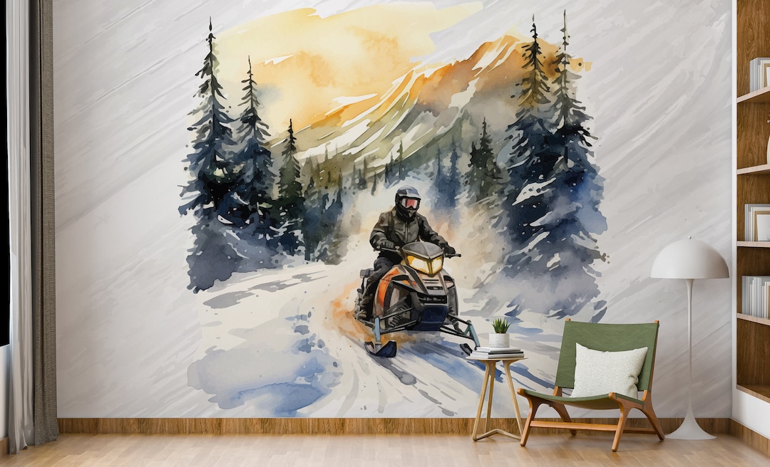 Mountain Wall Mural/ Mountain Wallpaper/ Forest Wall Mural / Nature ...