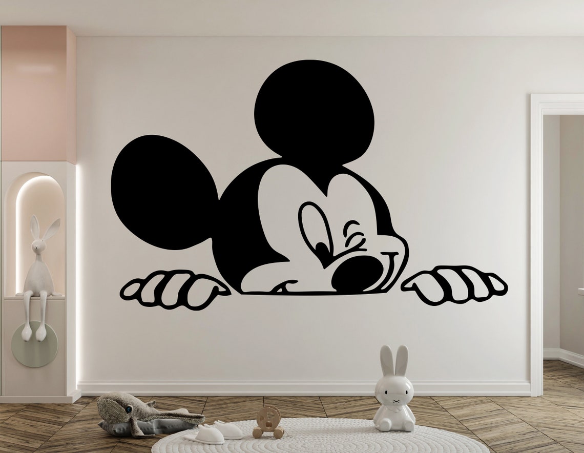 Mickey Mouse Wall Decal Cartoon Wall Decor for Kids Nursery - Etsy