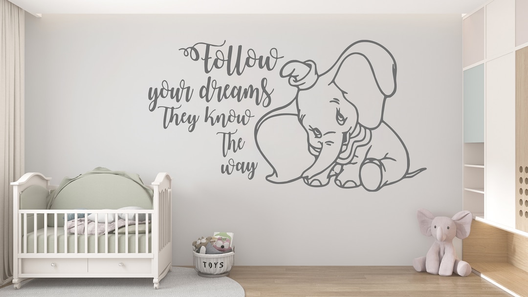 Dumbo Wall Decal Dumbo Wall Sticker Elephant Wall Decor for Nursery ...