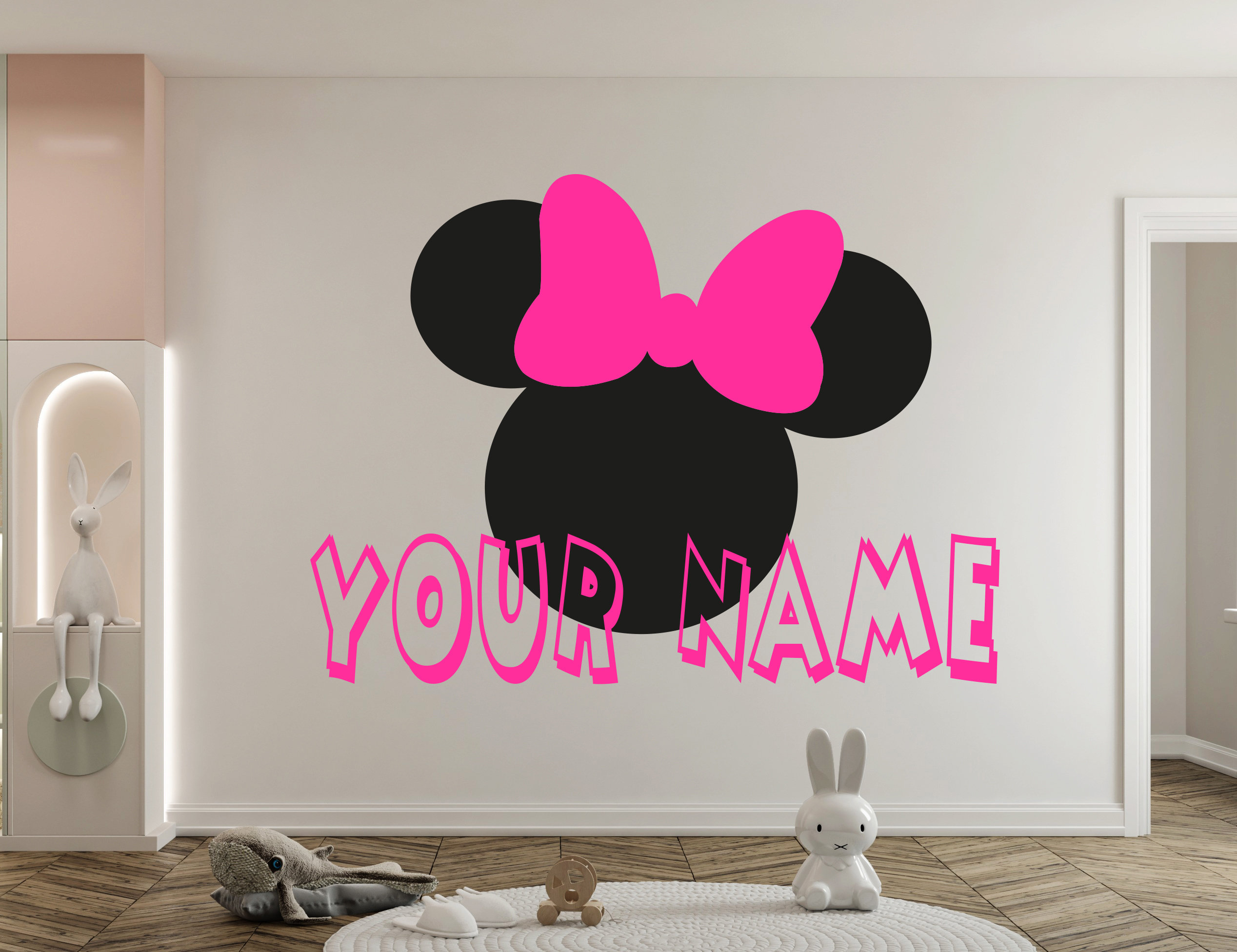 Minnie Mouse Wall Decal Cartoon Wall Decor for Kids Nursery - Etsy