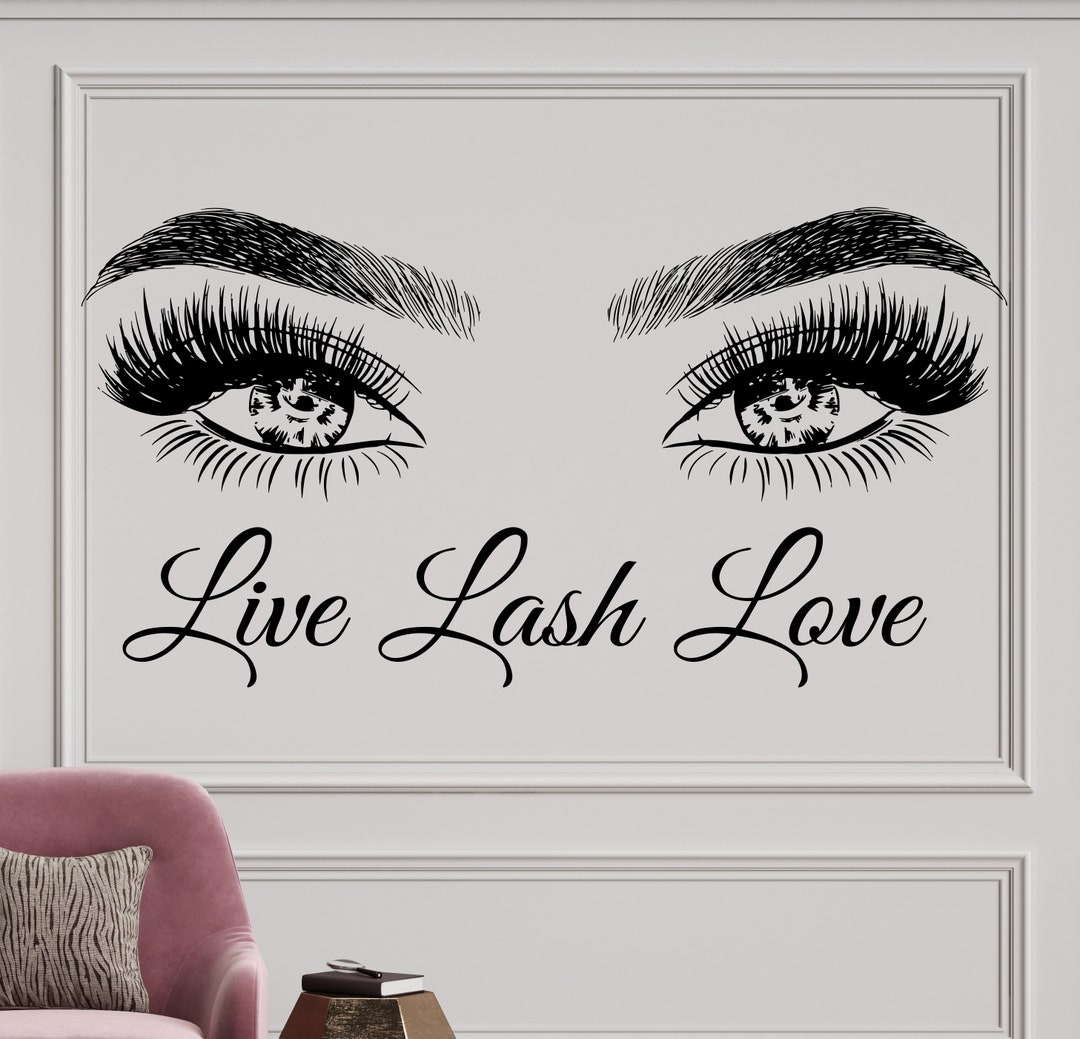 Eyelash Wall Decal for Beauty Salon Lashes Wall Sticker Eyelashes Wall ...