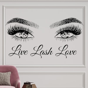 Eyelash Wall Decal for Beauty Salon Lashes Wall Sticker Eyelashes Wall ...