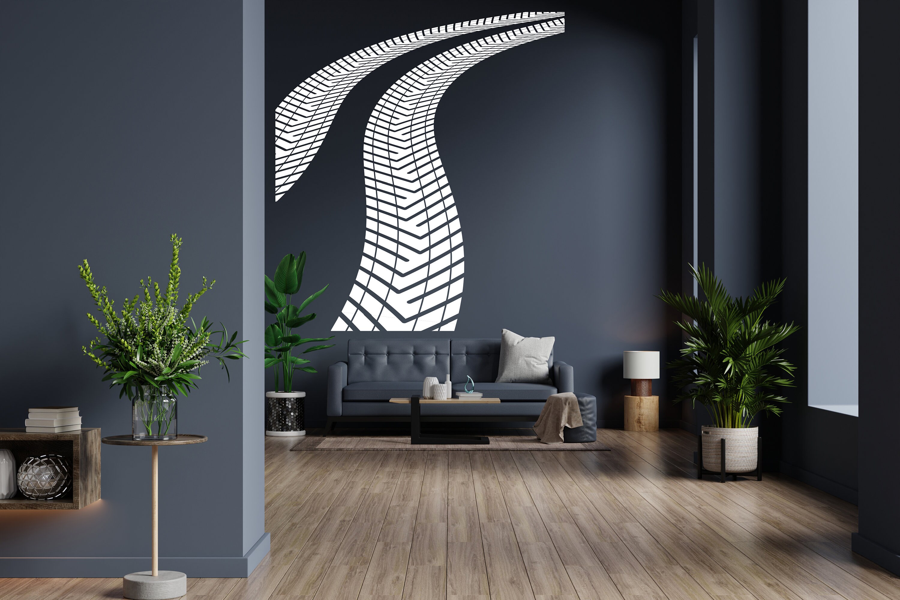 Tire Track Wall Decal/design Interior Home Decor/ Track Decal - Etsy