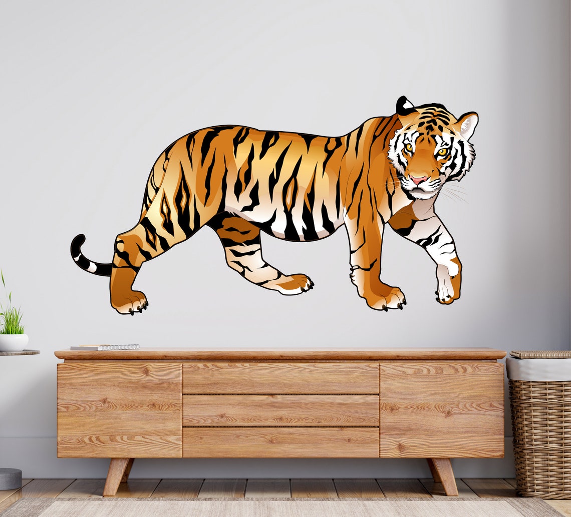 Tiger Wall Decal/ Tiger Wall Sticker/ African Animal Decal/ - Etsy