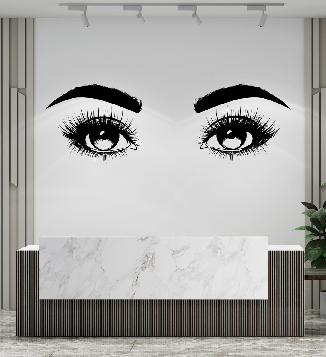 Eyelash Wall Decal for Beauty Salon Lashes Wall Sticker Eyelashes Wall ...