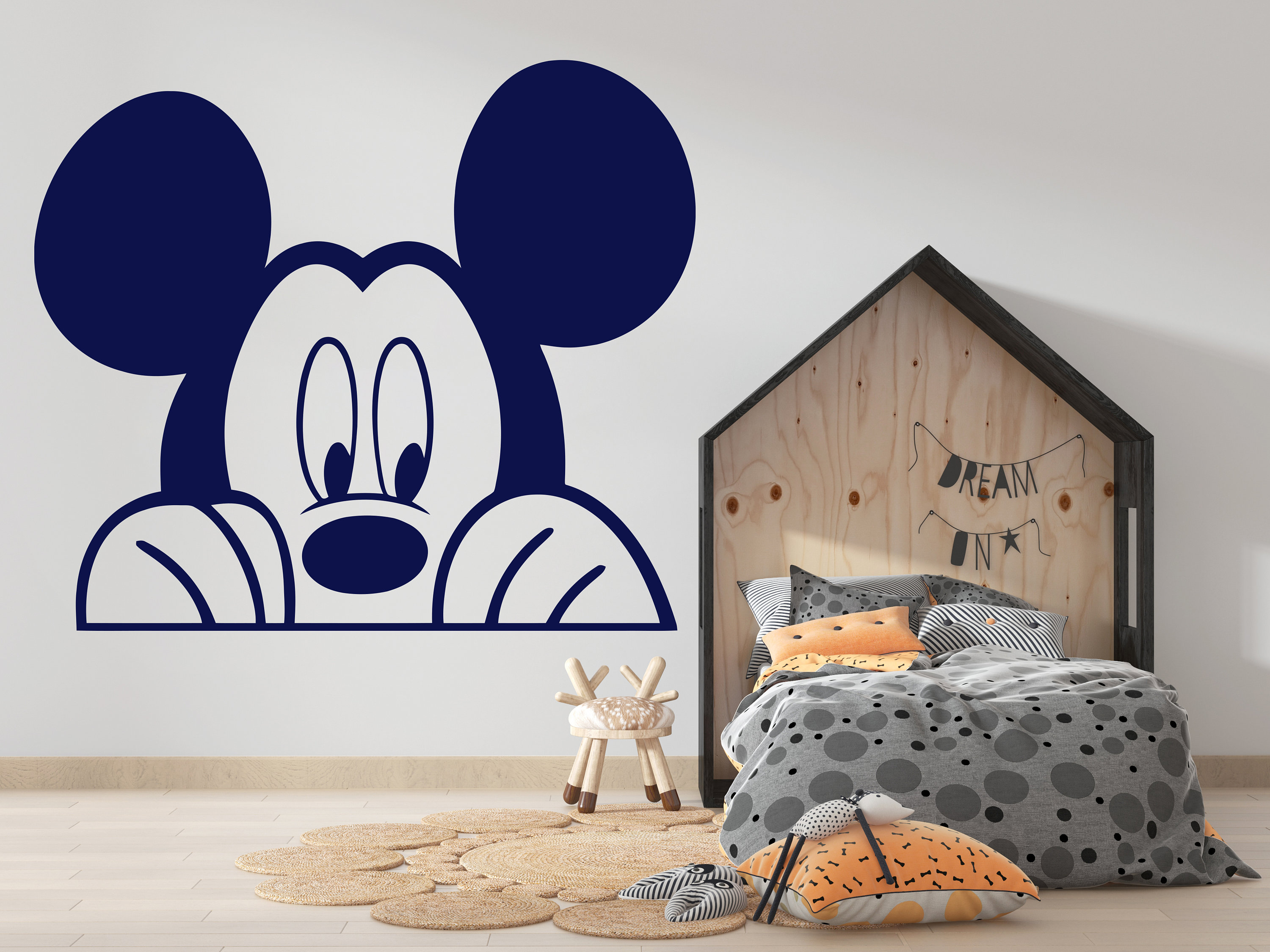 Mickey Mouse Wall Decal Cartoon Wall Decor for Kids Nursery - Etsy