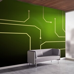 Circuit Board Office Wall Decal/ Gamer Room Decal/ Business Wall Mural ...