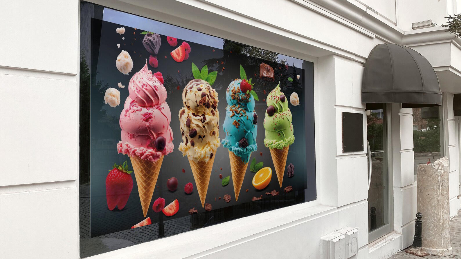 Ice Cream Wall Mural/ 3D Ice Cream Wallpaper/ Ice Cream Wall Art/ Café ...