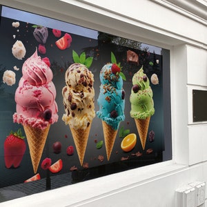 Ice Cream Wall Mural/ 3D Ice Cream Wallpaper/ Ice Cream Wall Art/ Café ...