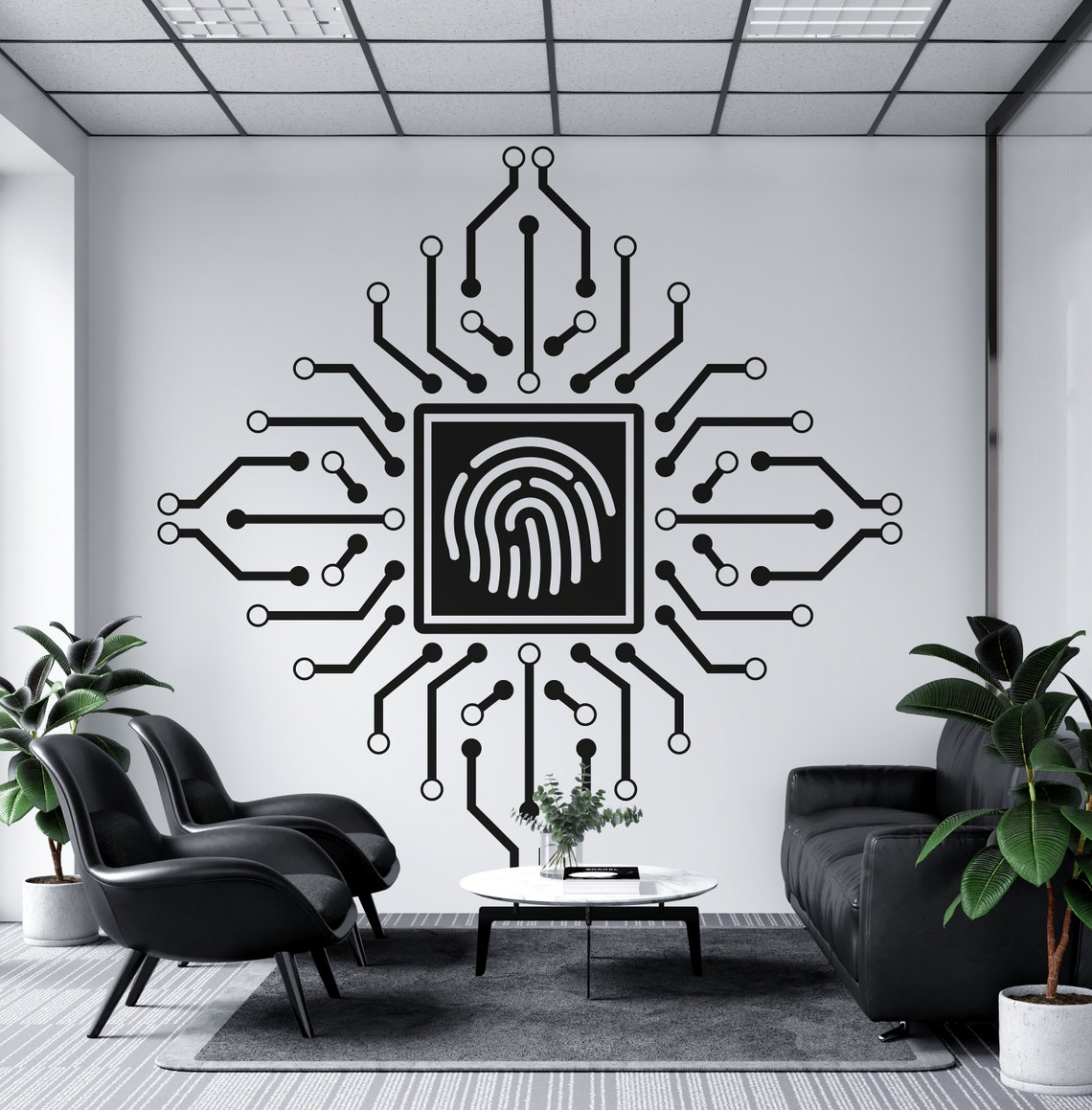 Circuit Board Wall Decal. Technology Wall Decal. Office Wall - Etsy