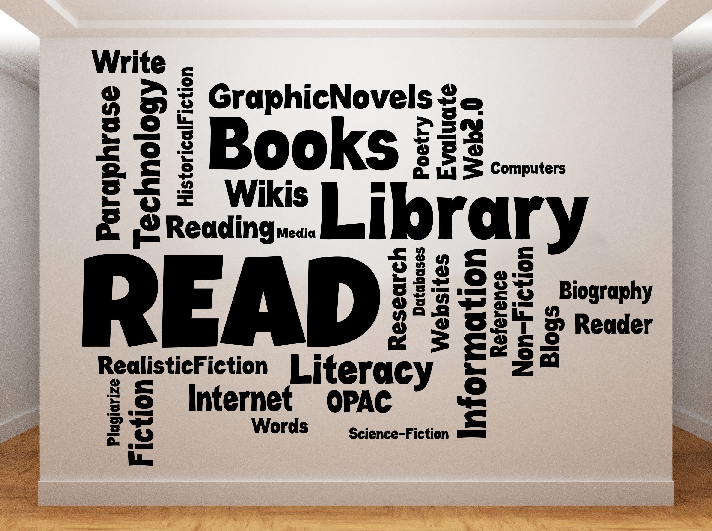 Library Wall Decal/ Classroom Wall Decal/ Reading Wall Decal/ Library ...