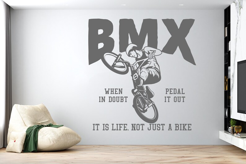 BMX Wall Decal/ BMX Wall Decor/ Bicycle Wall Decal/ Extreme - Etsy