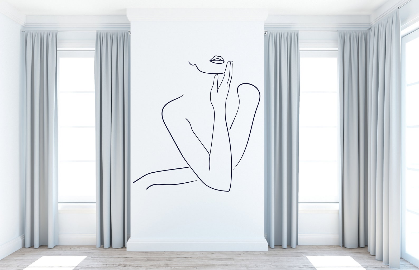 Woman Wall Decal. Abstract Woman Wall Decal. Beautiful Woman Wall Decal ...