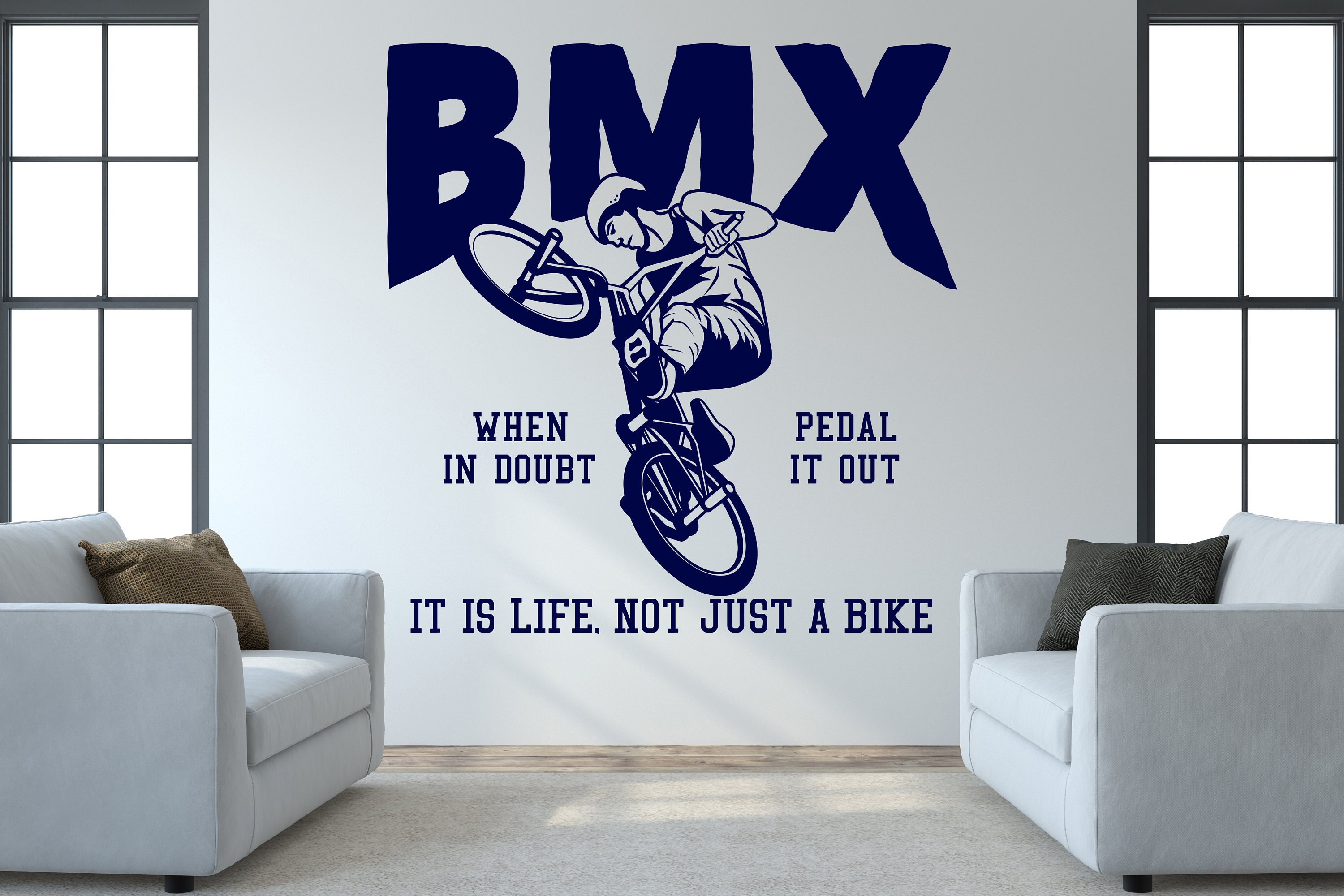 BMX Wall Decal/ BMX Wall Decor/ Bicycle Wall Decal/ Extreme - Etsy