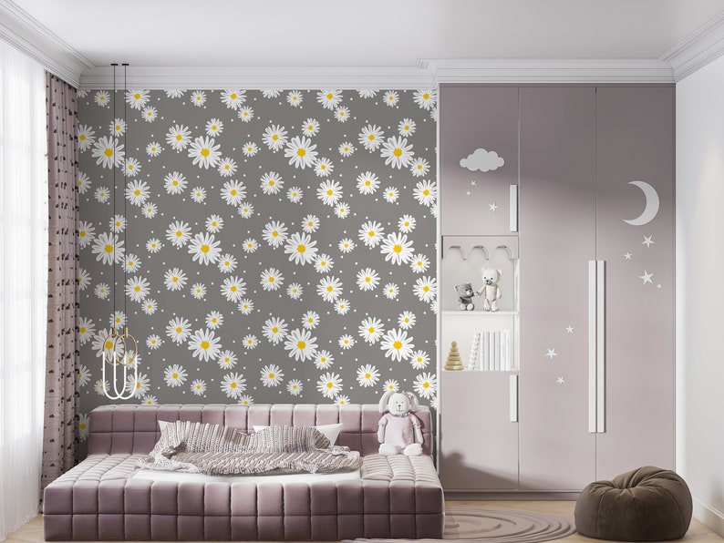 Floral Wallpaper/ Nursery Wallpaper/ Baby Floral Wallpaper/ - Etsy