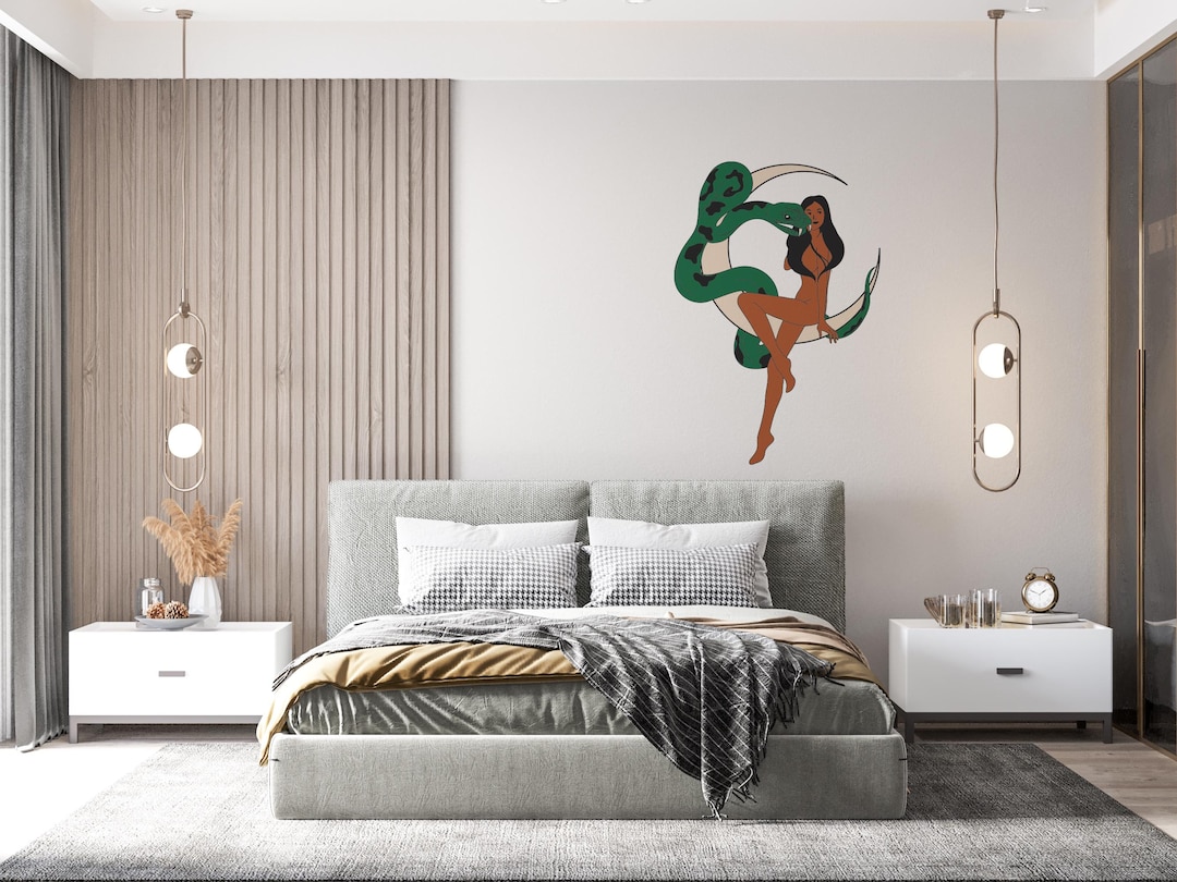 Snake Wall Decal/ Animal of the Year 2025 Green Snake/ Fantasy Wall ...