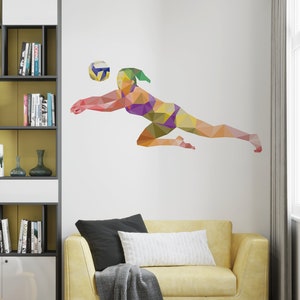 Volleyball Wall Decal/ Volleyball Decor/ Sports Wall Decal/ Girls Room ...