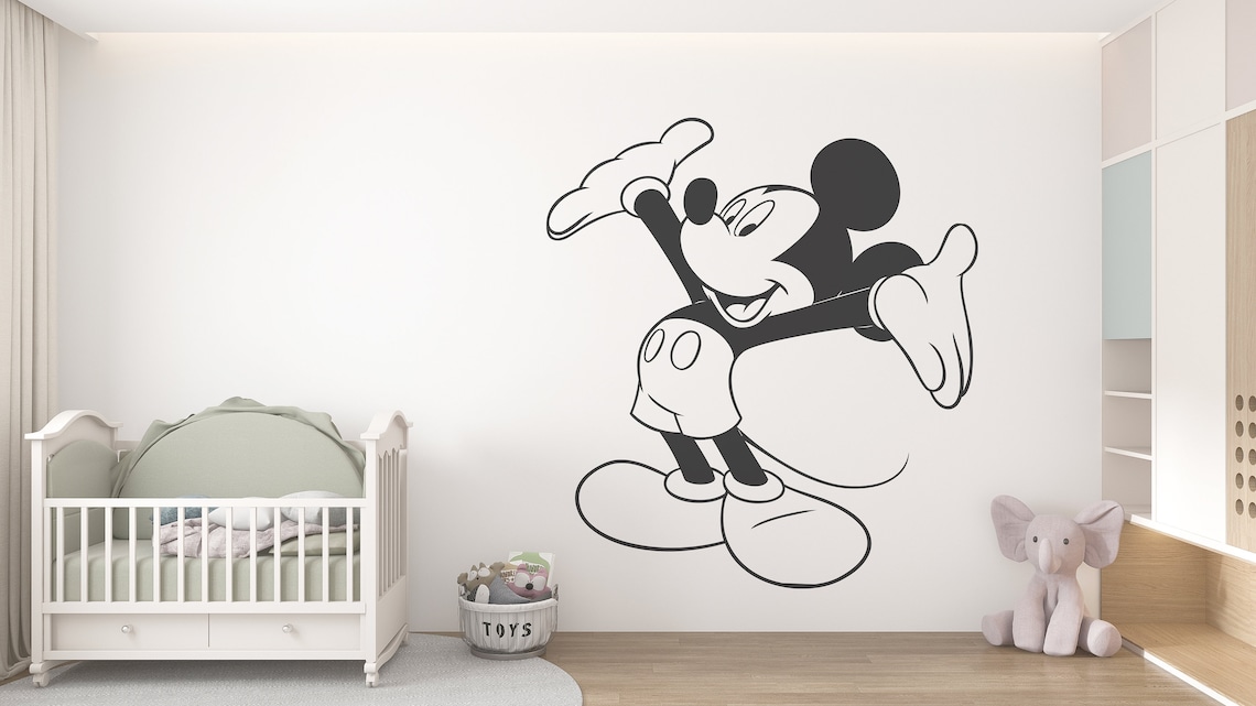 Mickey Mouse Wall Decal Cartoon Wall Decor for Kids Nursery - Etsy